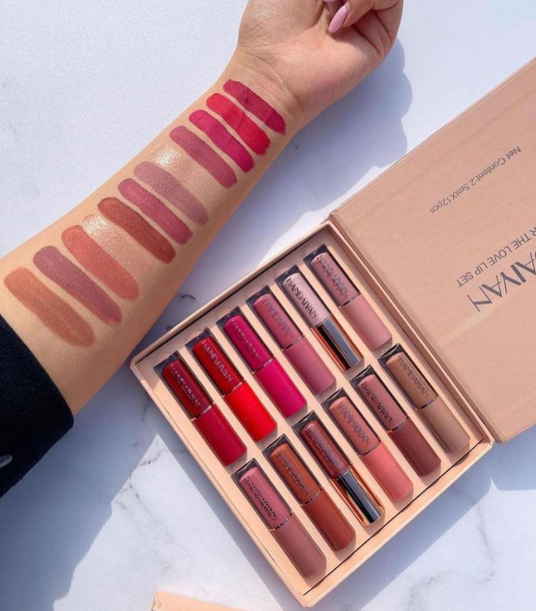 HANDAIYAN 12 pcs Matte Liquid Lipstick Box – Beauty Glazed PK